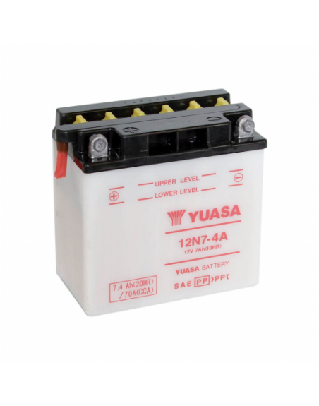 Batería Yuasa 12N7-4A Dry charged (sin electrolito)